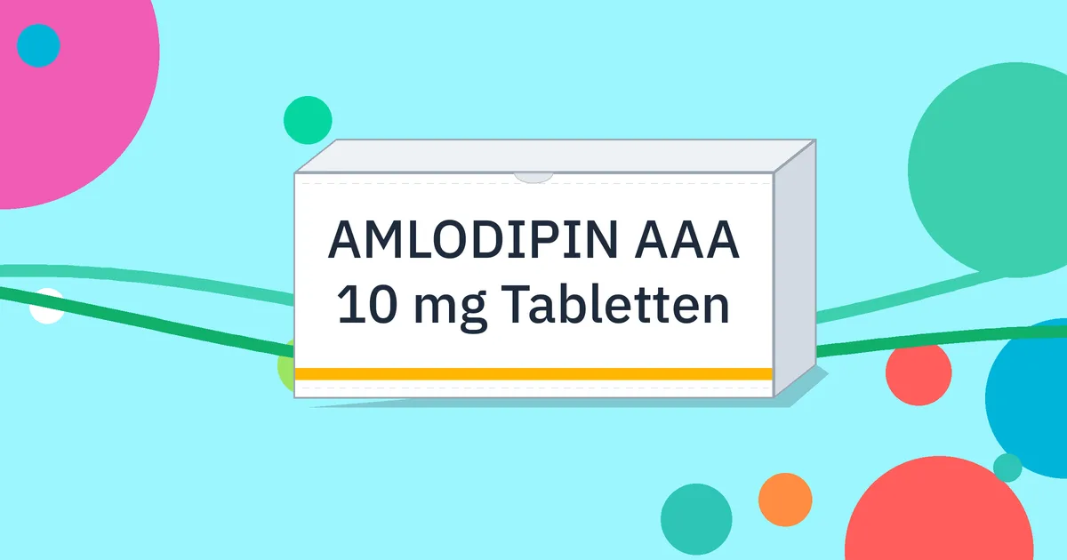 Symbolbild: Packung mit der Aufschrift AMLODIPIN AAA 10 mg Tabletten (PZN 02157361) – Verfügbarkeit und Bezug in Apotheken in Frankfurt am Main