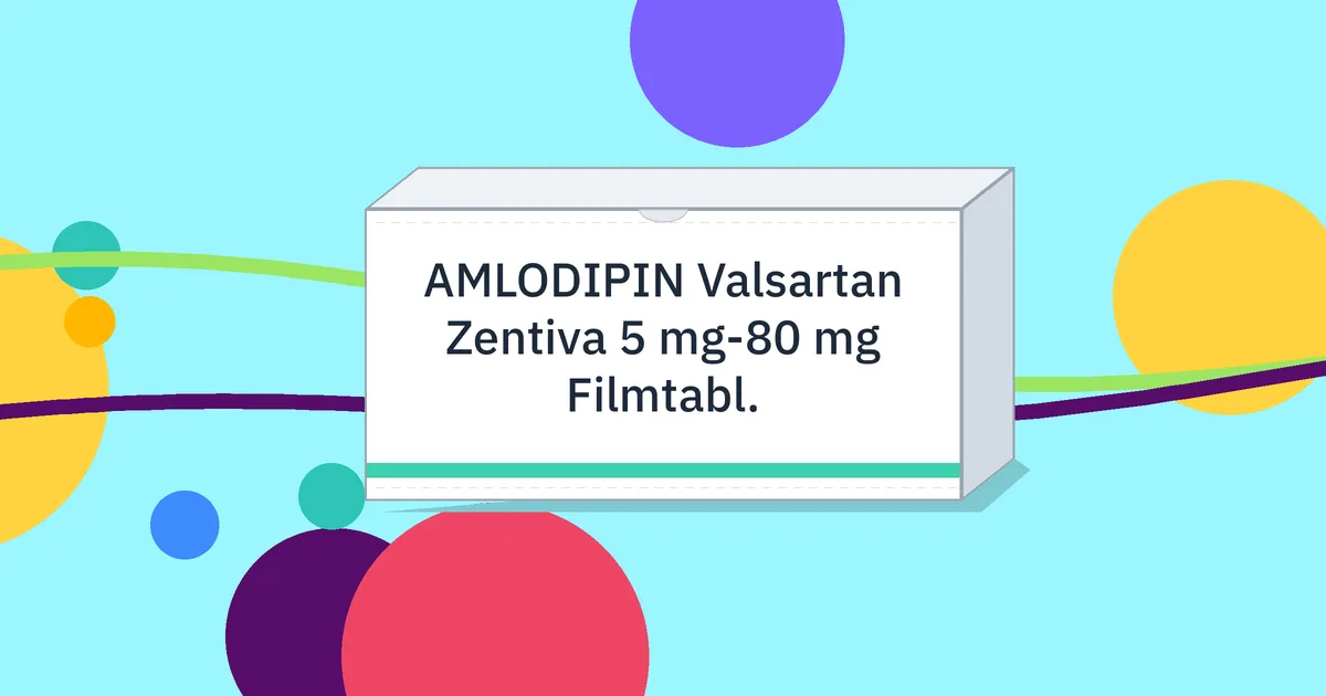 Symbolbild: Packung mit der Aufschrift AMLODIPIN Valsartan Zentiva 5 mg-80 mg Filmtabl. (PZN 13834936) – Verfügbarkeit und Bezug in Apotheken in Frankfurt am Main