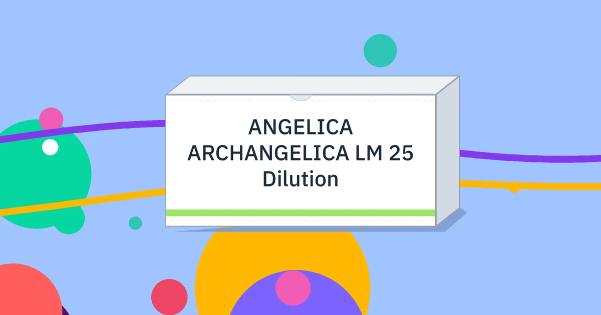 Symbolbild: Packung mit der Aufschrift ANGELICA ARCHANGELICA LM 25 Dilution (PZN 13368121) – Verfügbarkeit und Bezug in Apotheken in Frankfurt am Main