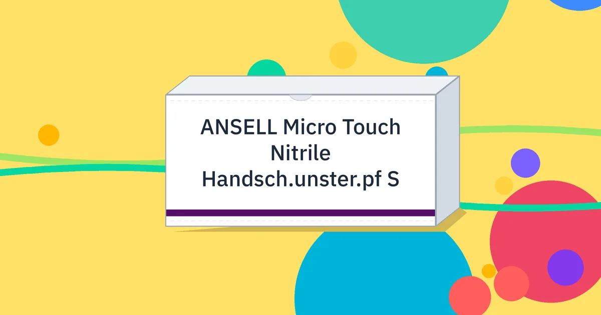 Symbolbild: Packung mit der Aufschrift ANSELL Micro Touch Nitrile Handsch.unster.pf S (PZN 07656287) – Verfügbarkeit und Bezug in Apotheken in Frankfurt am Main