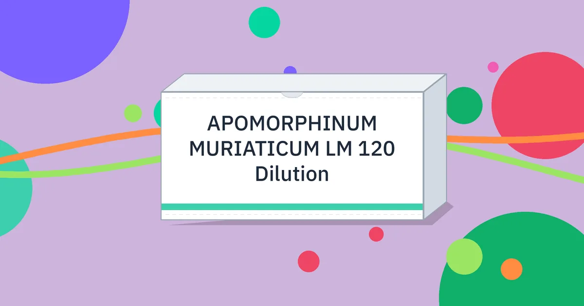 Symbolbild: Packung mit der Aufschrift APOMORPHINUM MURIATICUM LM 120 Dilution (PZN 13381736) – Verfügbarkeit und Bezug in Apotheken in Frankfurt am Main