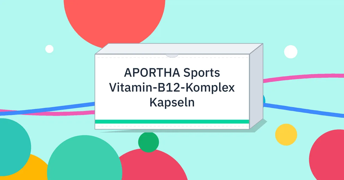 Symbolbild: Packung mit der Aufschrift APORTHA Sports Vitamin-B12-Komplex Kapseln (PZN 17621048) – Verfügbarkeit und Bezug in Apotheken in Frankfurt am Main
