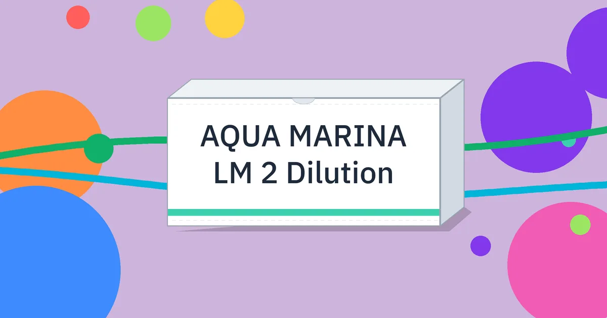 Symbolbild: Packung mit der Aufschrift AQUA MARINA LM 2 Dilution (PZN 12765392) – Verfügbarkeit und Bezug in Apotheken in Frankfurt am Main