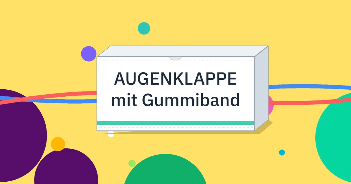 Symbolbild: Packung mit der Aufschrift AUGENKLAPPE mit Gummiband (PZN 01724065) – Verfügbarkeit und Bezug in Apotheken in Frankfurt am Main
