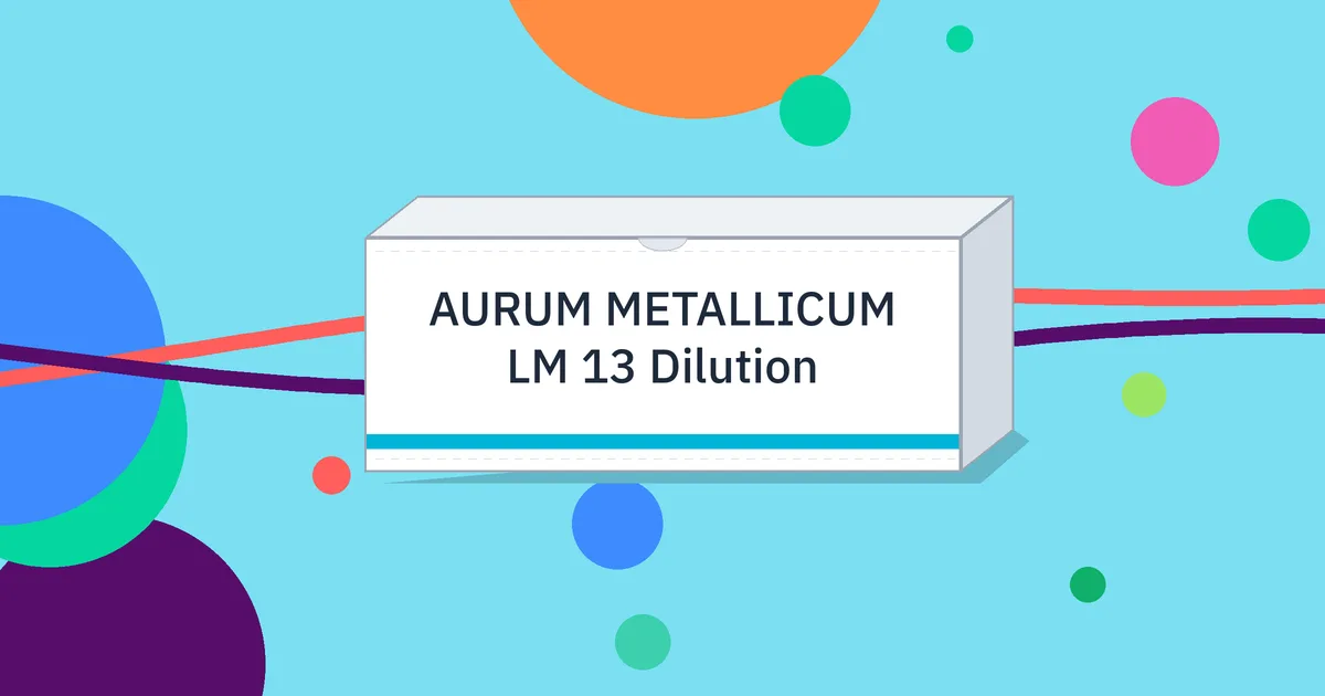 Symbolbild: Packung mit der Aufschrift AURUM METALLICUM LM 13 Dilution (PZN 12785093) – Verfügbarkeit und Bezug in Apotheken in Frankfurt am Main