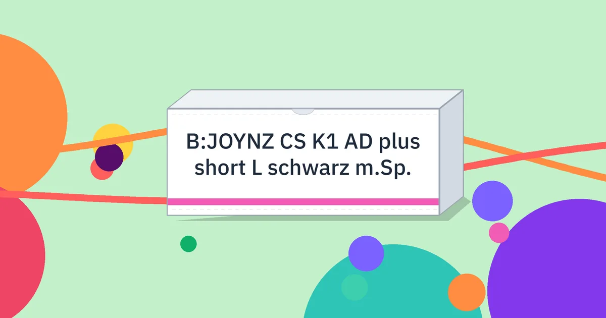 Symbolbild: Packung mit der Aufschrift B:JOYNZ CS K1 AD plus short L schwarz m.Sp. (PZN 20524509) – Verfügbarkeit und Bezug in Apotheken in Frankfurt am Main