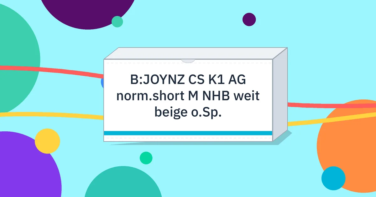 Symbolbild: Packung mit der Aufschrift B:JOYNZ CS K1 AG norm.short M NHB weit beige o.Sp. (PZN 20535855) – Verfügbarkeit und Bezug in Apotheken in Frankfurt am Main