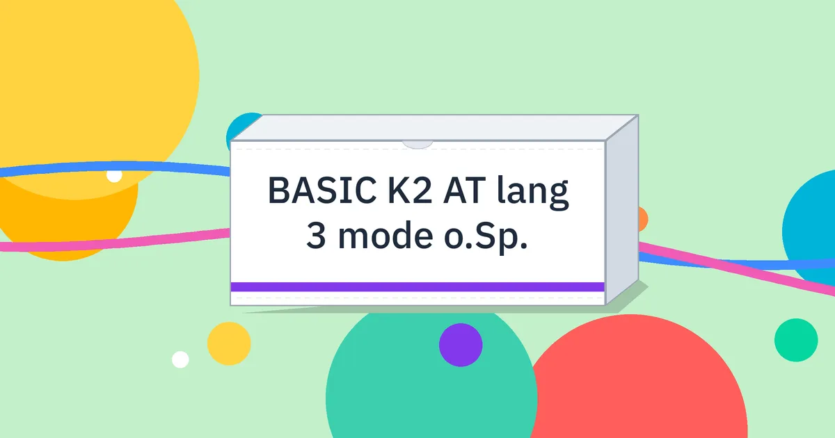 Symbolbild: Packung mit der Aufschrift BASIC K2 AT lang 3 mode o.Sp. (PZN 20269230) – Verfügbarkeit und Bezug in Apotheken in Frankfurt am Main