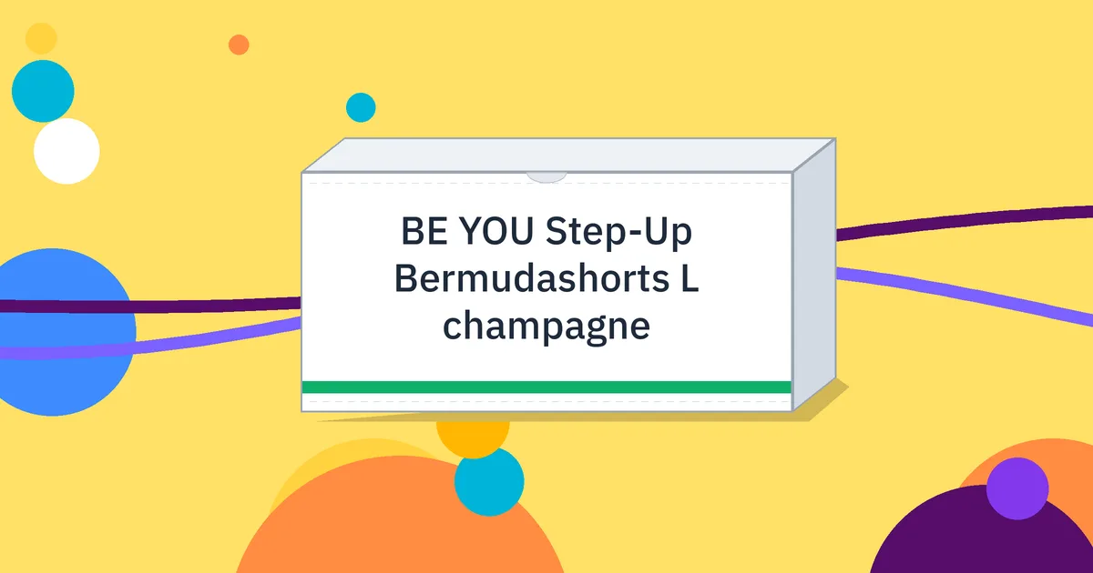 Symbolbild: Packung mit der Aufschrift BE YOU Step-Up Bermudashorts L champagne (PZN 20719816) – Verfügbarkeit und Bezug in Apotheken in Frankfurt am Main