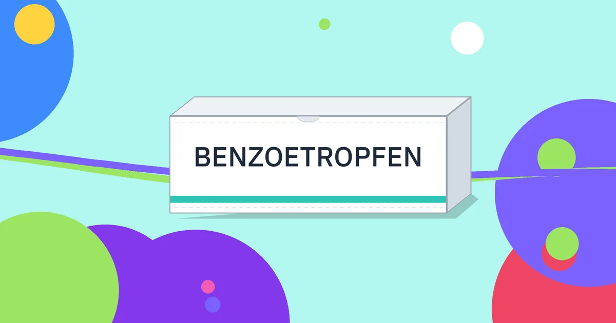 Symbolbild: Packung mit der Aufschrift BENZOETROPFEN (PZN 11366282) – Verfügbarkeit und Bezug in Apotheken in Frankfurt am Main