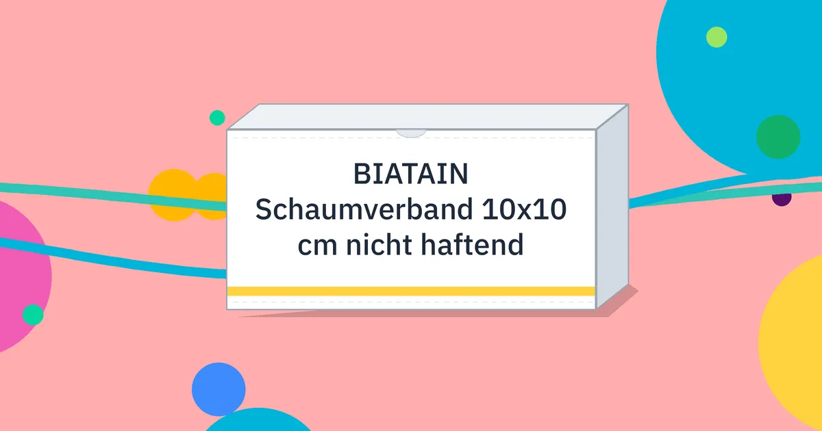 Symbolbild: Packung mit der Aufschrift BIATAIN Schaumverband 10x10 cm nicht haftend (PZN 18228583) – Verfügbarkeit und Bezug in Apotheken in Frankfurt am Main