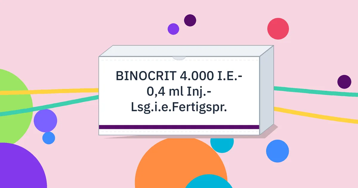 Symbolbild: Packung mit der Aufschrift BINOCRIT 4.000 I.E.-0,4 ml Inj.-Lsg.i.e.Fertigspr. (PZN 15895942) – Verfügbarkeit und Bezug in Apotheken in Frankfurt am Main