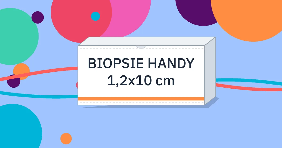 Symbolbild: Packung mit der Aufschrift BIOPSIE HANDY 1,2x10 cm (PZN 20085412) – Verfügbarkeit und Bezug in Apotheken in Frankfurt am Main