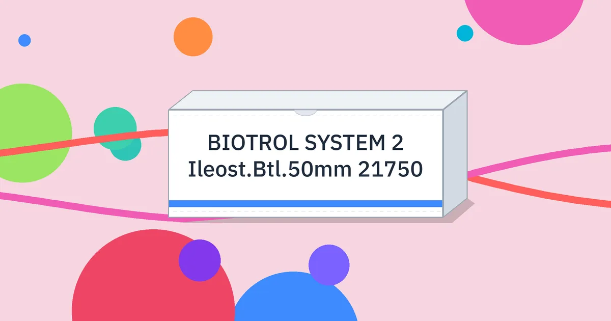 Symbolbild: Packung mit der Aufschrift BIOTROL SYSTEM 2 Ileost.Btl.50mm 21750 (PZN 04664429) – Verfügbarkeit und Bezug in Apotheken in Frankfurt am Main