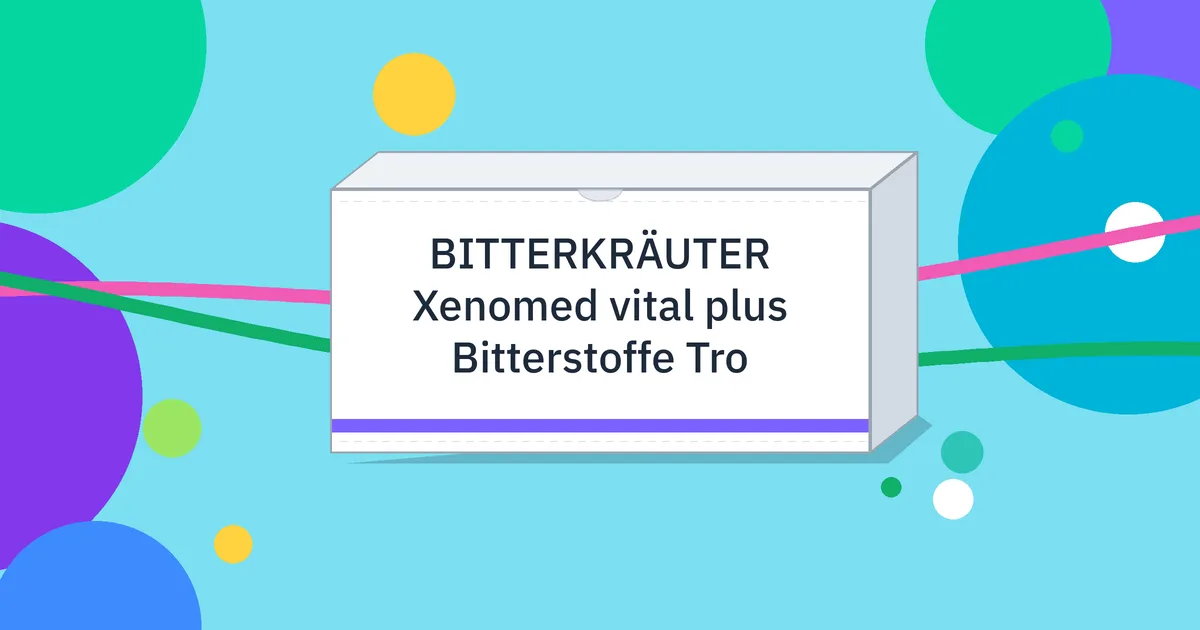 Symbolbild: Packung mit der Aufschrift BITTERKRÄUTER Xenomed vital plus Bitterstoffe Tro (PZN 18882868) – Verfügbarkeit und Bezug in Apotheken in Frankfurt am Main
