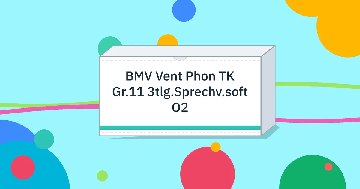 Symbolbild: Packung mit der Aufschrift BMV Vent Phon TK Gr.11 3tlg.Sprechv.soft O2 (PZN 18385992) – Verfügbarkeit und Bezug in Apotheken in Frankfurt am Main