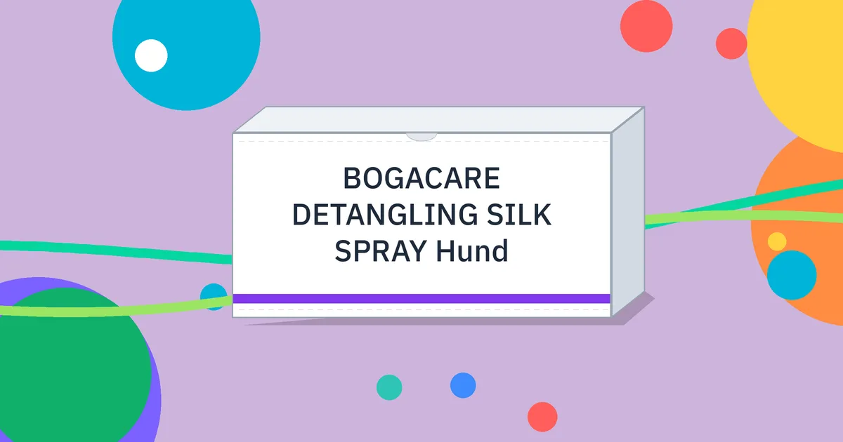 Symbolbild: Packung mit der Aufschrift BOGACARE DETANGLING SILK SPRAY Hund (PZN 11872507) – Verfügbarkeit und Bezug in Apotheken in Frankfurt am Main
