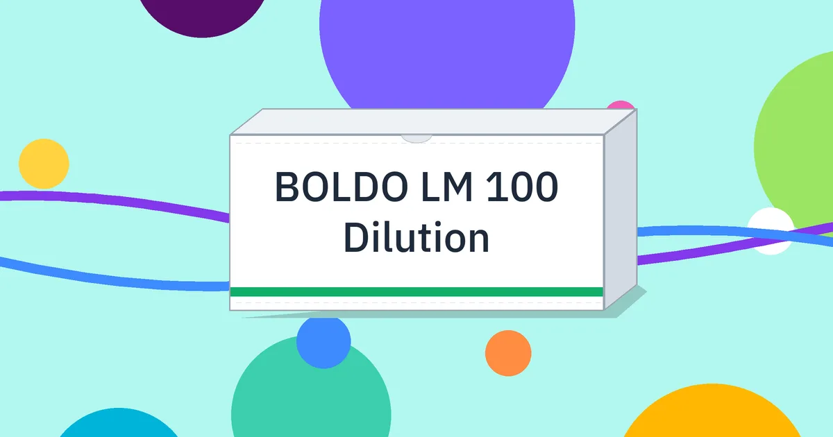 Symbolbild: Packung mit der Aufschrift BOLDO LM 100 Dilution (PZN 13390942) – Verfügbarkeit und Bezug in Apotheken in Frankfurt am Main