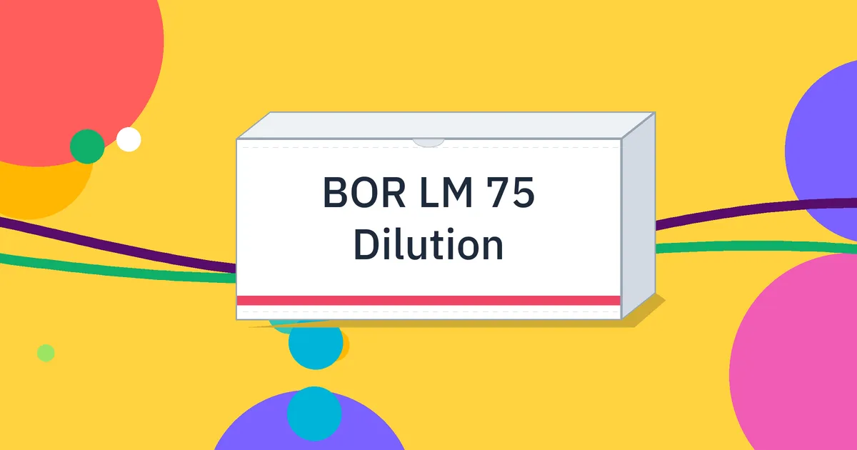 Symbolbild: Packung mit der Aufschrift BOR LM 75 Dilution (PZN 12795938) – Verfügbarkeit und Bezug in Apotheken in Frankfurt am Main