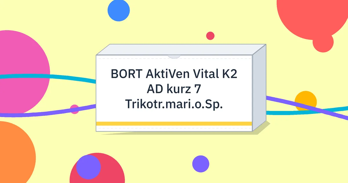 Symbolbild: Packung mit der Aufschrift BORT AktiVen Vital K2 AD kurz 7 Trikotr.mari.o.Sp. (PZN 13727790) – Verfügbarkeit und Bezug in Apotheken in Frankfurt am Main