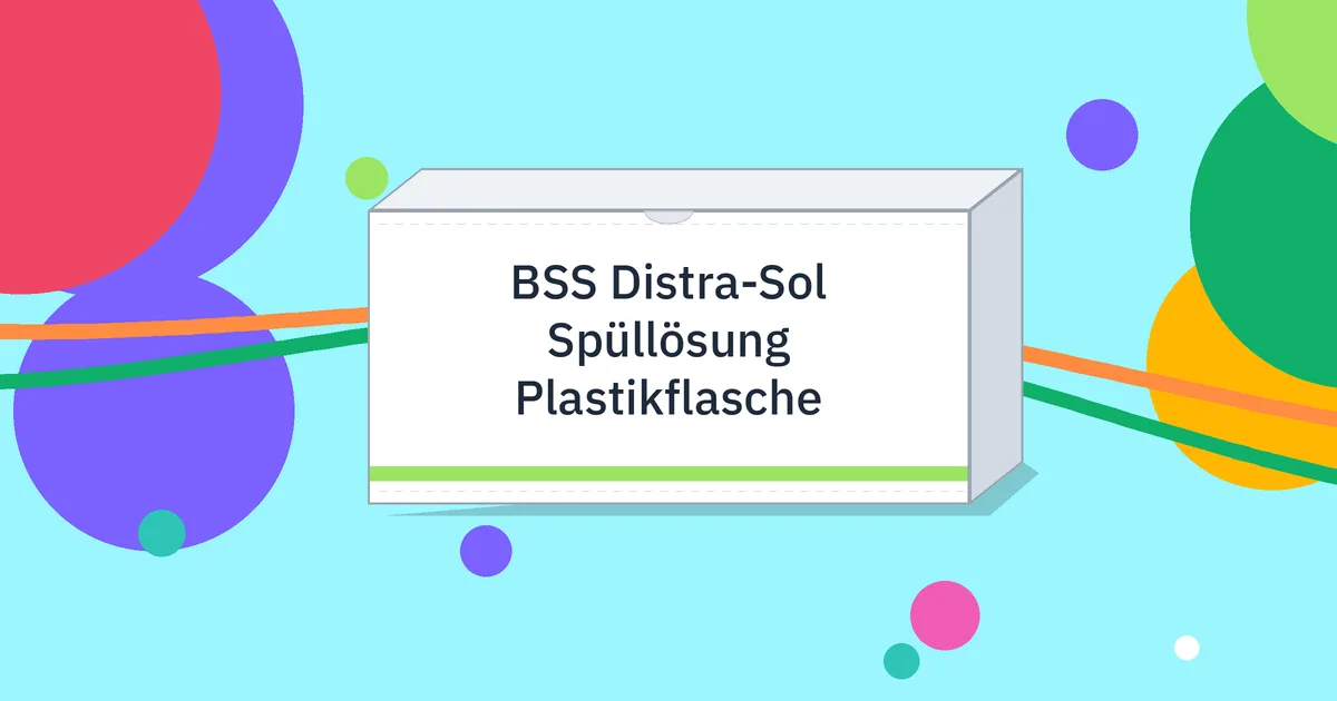 Symbolbild: Packung mit der Aufschrift BSS Distra-Sol Spüllösung Plastikflasche (PZN 02526574) – Verfügbarkeit und Bezug in Apotheken in Frankfurt am Main