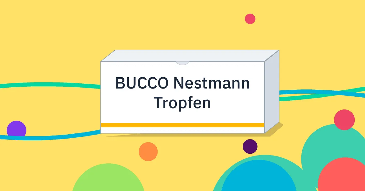 Symbolbild: Packung mit der Aufschrift BUCCO Nestmann Tropfen (PZN 10751167) – Verfügbarkeit und Bezug in Apotheken in Frankfurt am Main