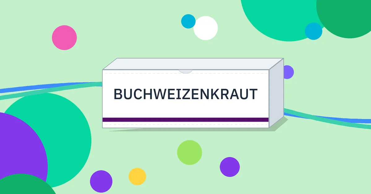 Symbolbild: Packung mit der Aufschrift BUCHWEIZENKRAUT (PZN 08465508) – Verfügbarkeit und Bezug in Apotheken in Frankfurt am Main
