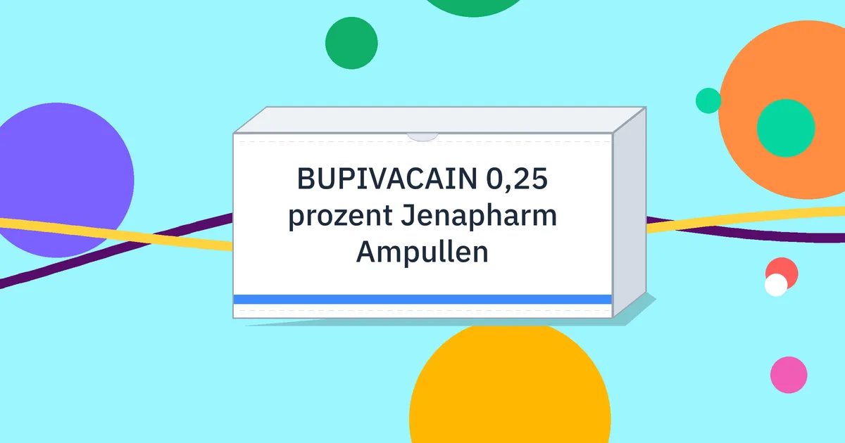 Symbolbild: Packung mit der Aufschrift BUPIVACAIN 0,25 prozent Jenapharm Ampullen (PZN 07703495) – Verfügbarkeit und Bezug in Apotheken in Frankfurt am Main