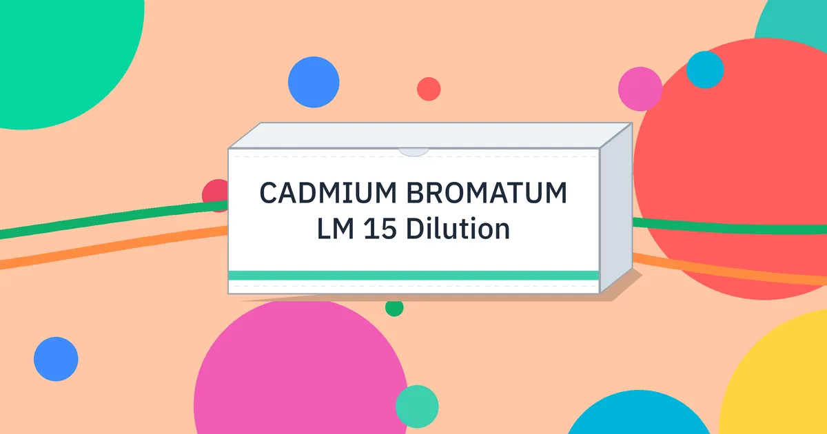 Symbolbild: Packung mit der Aufschrift CADMIUM BROMATUM LM 15 Dilution (PZN 12797860) – Verfügbarkeit und Bezug in Apotheken in Frankfurt am Main