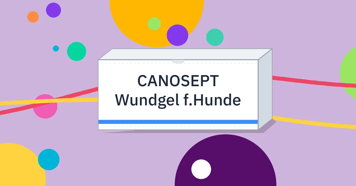 Symbolbild: Packung mit der Aufschrift CANOSEPT Wundgel f.Hunde (PZN 17668311) – Verfügbarkeit und Bezug in Apotheken in Frankfurt am Main
