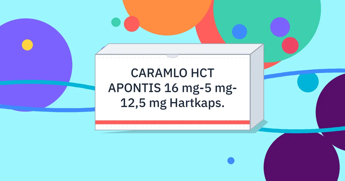 Symbolbild: Packung mit der Aufschrift CARAMLO HCT APONTIS 16 mg-5 mg-12,5 mg Hartkaps. (PZN 18770075) – Verfügbarkeit und Bezug in Apotheken in Frankfurt am Main