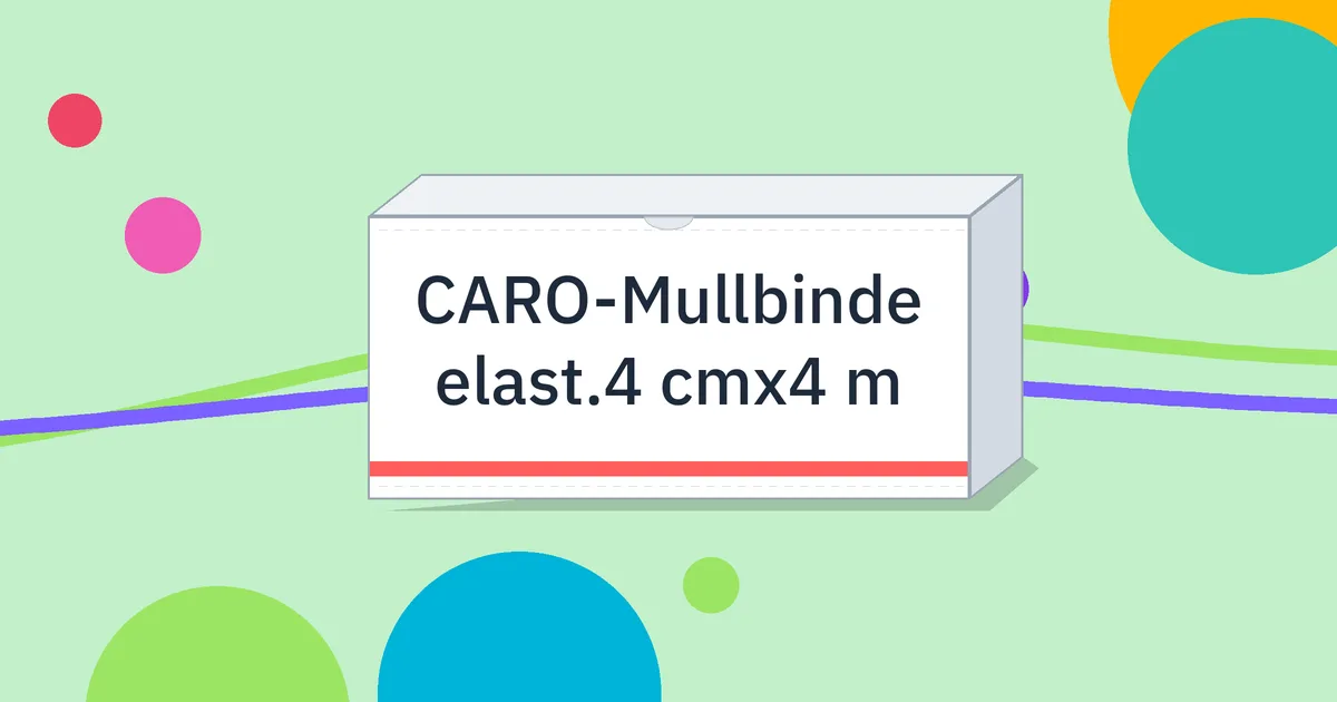 Symbolbild: Packung mit der Aufschrift CARO-Mullbinde elast.4 cmx4 m (PZN 11670212) – Verfügbarkeit und Bezug in Apotheken in Frankfurt am Main