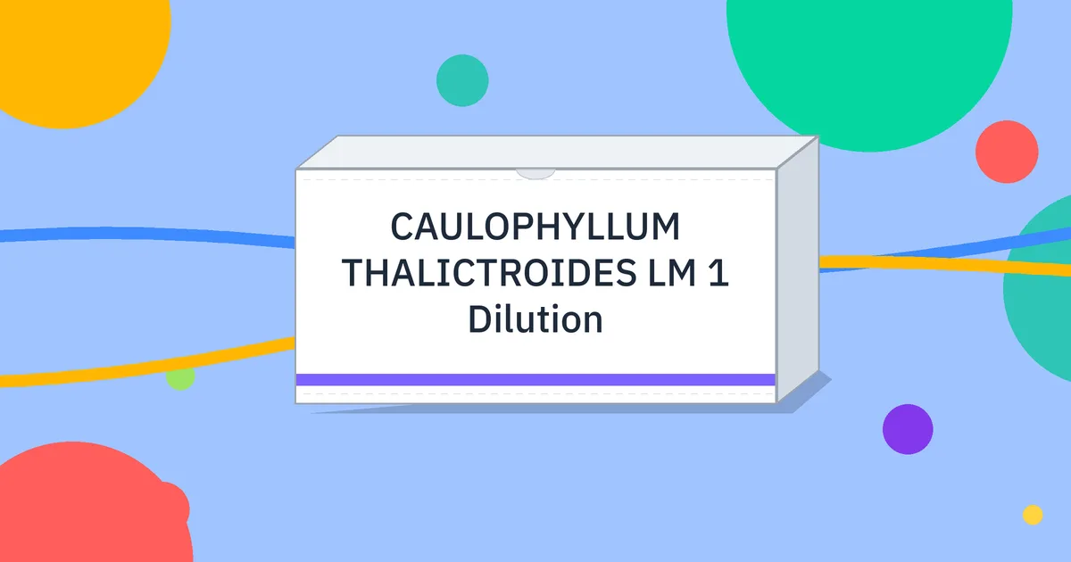 Symbolbild: Packung mit der Aufschrift CAULOPHYLLUM THALICTROIDES LM 1 Dilution (PZN 13434645) – Verfügbarkeit und Bezug in Apotheken in Frankfurt am Main
