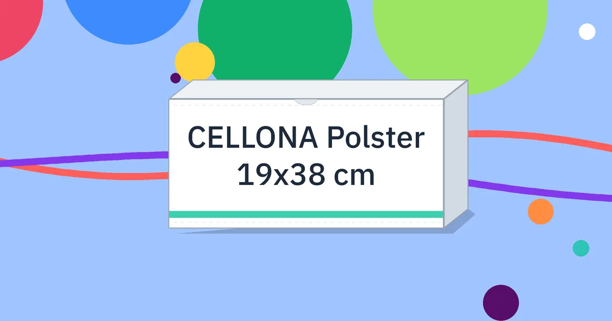 Symbolbild: Packung mit der Aufschrift CELLONA Polster 19x38 cm (PZN 16328375) – Verfügbarkeit und Bezug in Apotheken in Frankfurt am Main