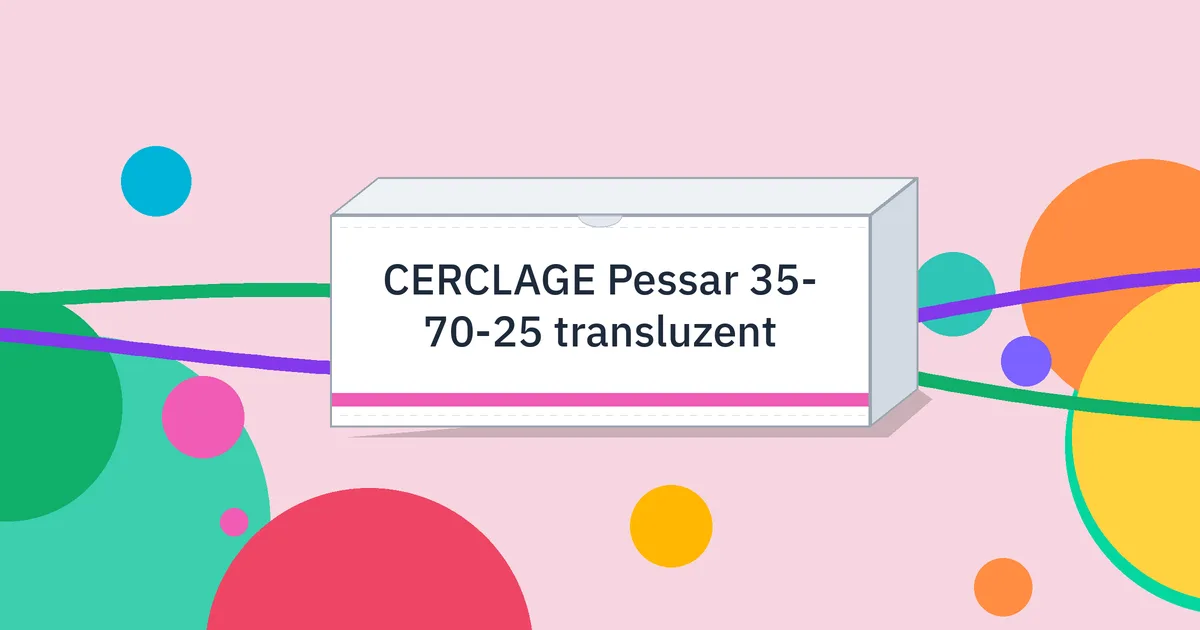 Symbolbild: Packung mit der Aufschrift CERCLAGE Pessar 35-70-25 transluzent (PZN 15226589) – Verfügbarkeit und Bezug in Apotheken in Frankfurt am Main