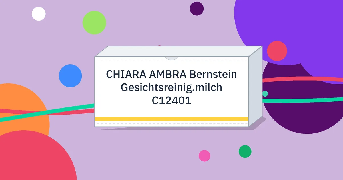 Symbolbild: Packung mit der Aufschrift CHIARA AMBRA Bernstein Gesichtsreinig.milch C12401 (PZN 10085552) – Verfügbarkeit und Bezug in Apotheken in Frankfurt am Main