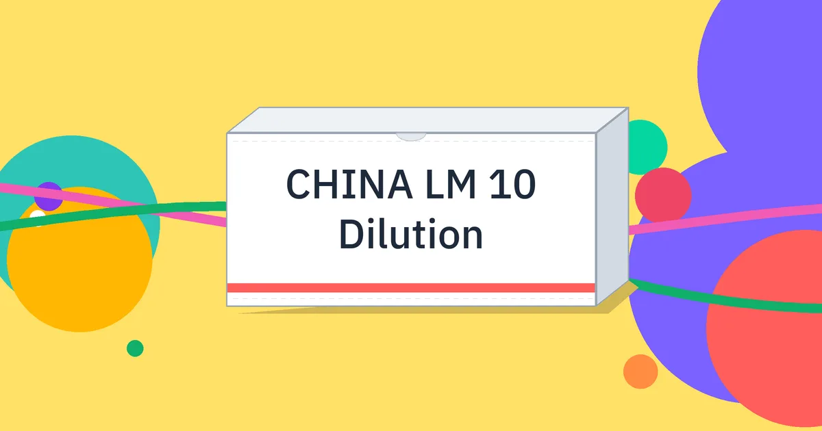 Symbolbild: Packung mit der Aufschrift CHINA LM 10 Dilution (PZN 12813783) – Verfügbarkeit und Bezug in Apotheken in Frankfurt am Main