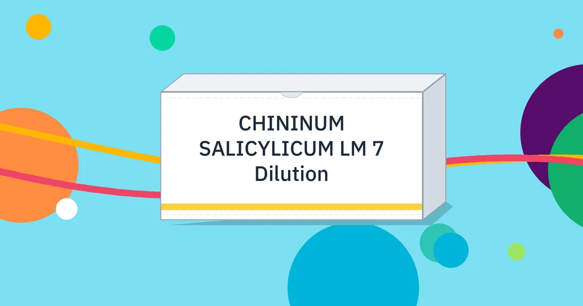 Symbolbild: Packung mit der Aufschrift CHININUM SALICYLICUM LM 7 Dilution (PZN 12815569) – Verfügbarkeit und Bezug in Apotheken in Frankfurt am Main