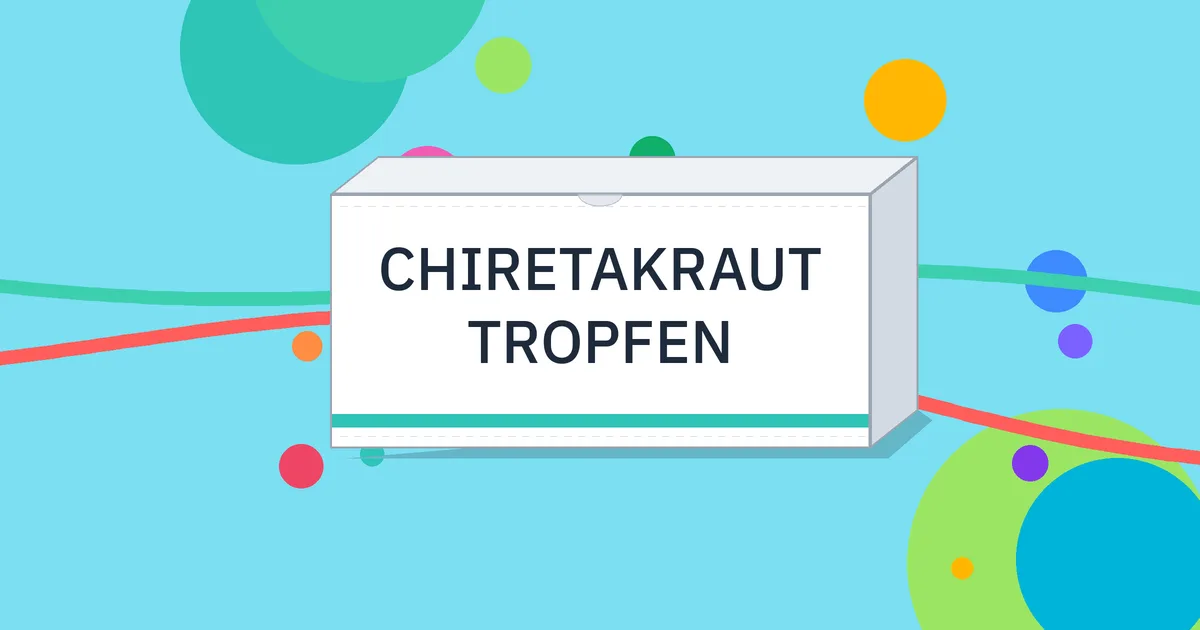 Symbolbild: Packung mit der Aufschrift CHIRETAKRAUT TROPFEN (PZN 14310939) – Verfügbarkeit und Bezug in Apotheken in Frankfurt am Main