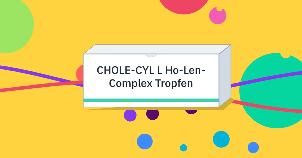 Symbolbild: Packung mit der Aufschrift CHOLE-CYL L Ho-Len-Complex Tropfen (PZN 03395766) – Verfügbarkeit und Bezug in Apotheken in Frankfurt am Main