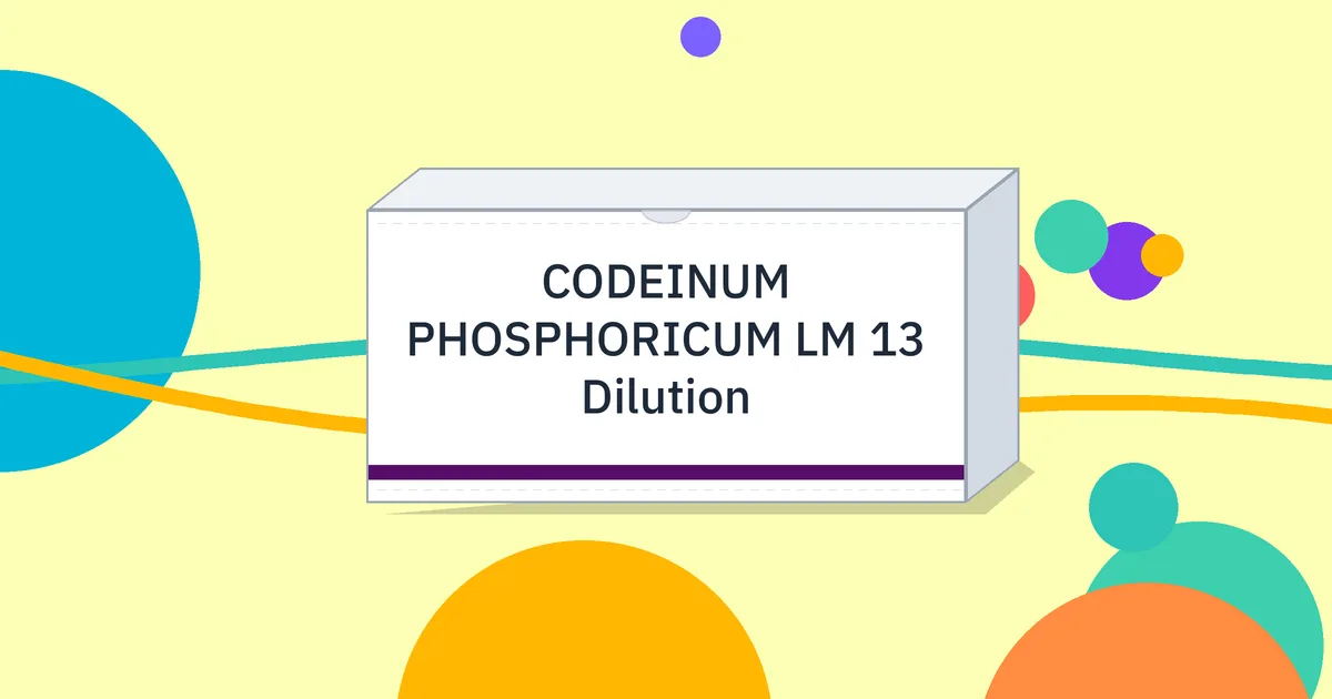 Symbolbild: Packung mit der Aufschrift CODEINUM PHOSPHORICUM LM 13 Dilution (PZN 12829979) – Verfügbarkeit und Bezug in Apotheken in Frankfurt am Main