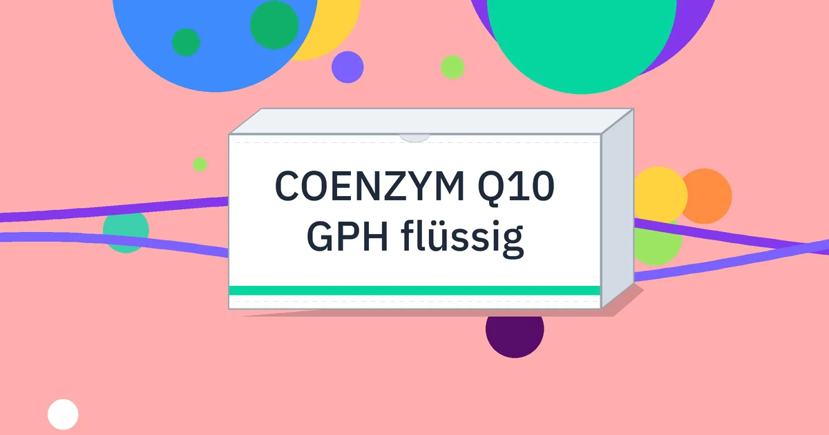 Symbolbild: Packung mit der Aufschrift COENZYM Q10 GPH flüssig (PZN 03378348) – Verfügbarkeit und Bezug in Apotheken in Frankfurt am Main