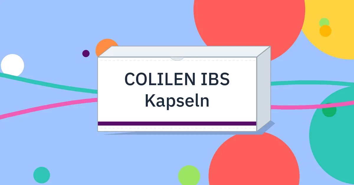 Symbolbild: Packung mit der Aufschrift COLILEN IBS Kapseln (PZN 19538920) – Verfügbarkeit und Bezug in Apotheken in Frankfurt am Main