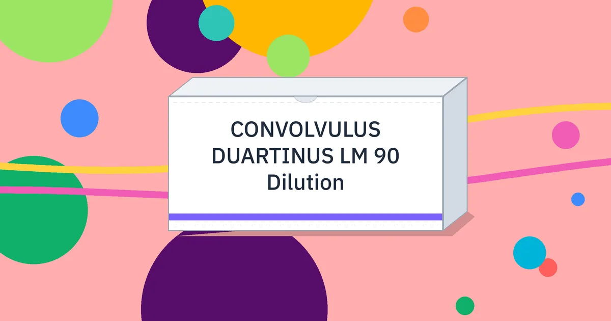 Symbolbild: Packung mit der Aufschrift CONVOLVULUS DUARTINUS LM 90 Dilution (PZN 13450911) – Verfügbarkeit und Bezug in Apotheken in Frankfurt am Main