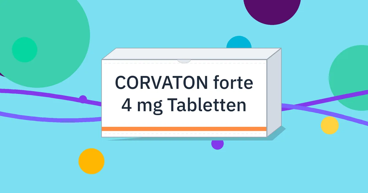 Symbolbild: Packung mit der Aufschrift CORVATON forte 4 mg Tabletten (PZN 08705361) – Verfügbarkeit und Bezug in Apotheken in Frankfurt am Main