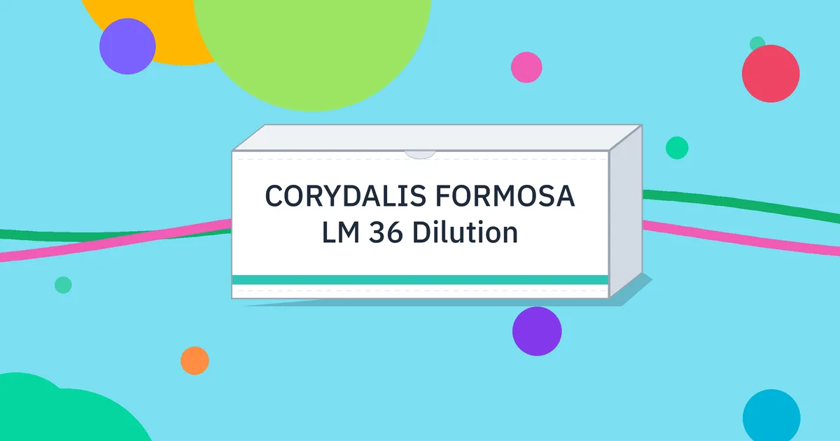 Symbolbild: Packung mit der Aufschrift CORYDALIS FORMOSA LM 36 Dilution (PZN 13454228) – Verfügbarkeit und Bezug in Apotheken in Frankfurt am Main