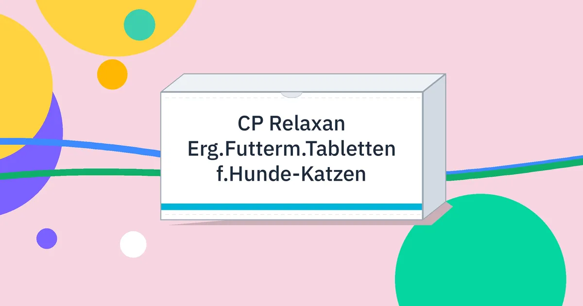 Symbolbild: Packung mit der Aufschrift CP Relaxan Erg.Futterm.Tabletten f.Hunde-Katzen (PZN 18132268) – Verfügbarkeit und Bezug in Apotheken in Frankfurt am Main