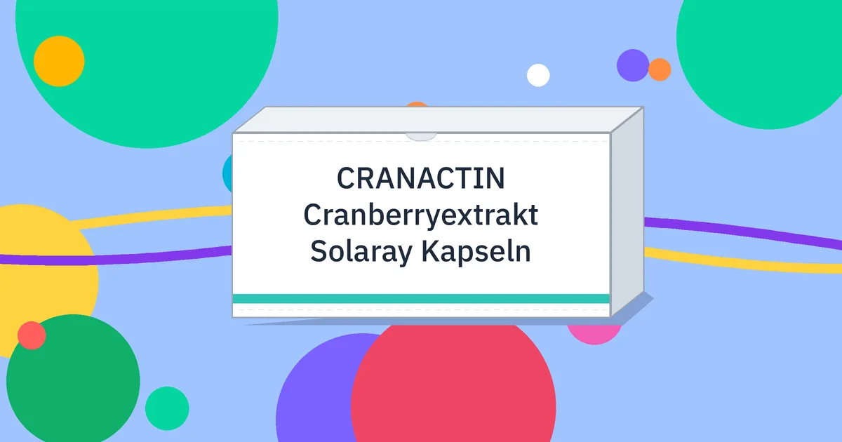Symbolbild: Packung mit der Aufschrift CRANACTIN Cranberryextrakt Solaray Kapseln (PZN 17253739) – Verfügbarkeit und Bezug in Apotheken in Frankfurt am Main