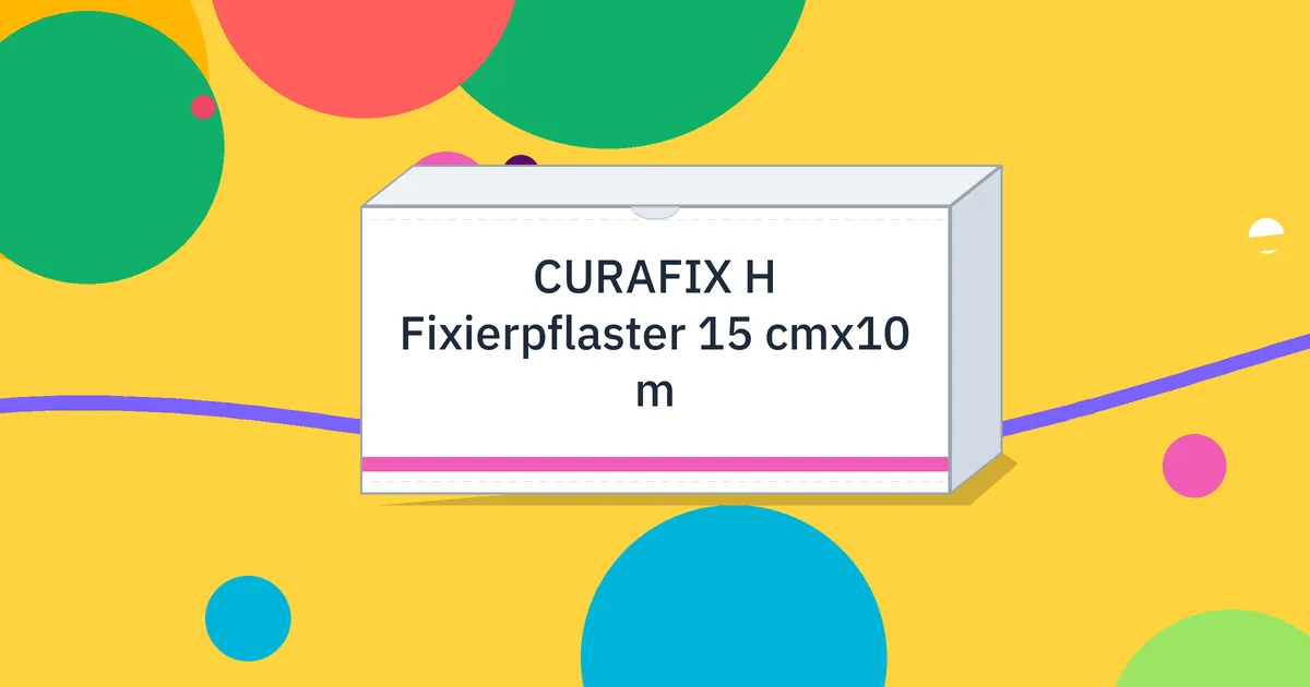 Symbolbild: Packung mit der Aufschrift CURAFIX H Fixierpflaster 15 cmx10 m (PZN 17534562) – Verfügbarkeit und Bezug in Apotheken in Frankfurt am Main