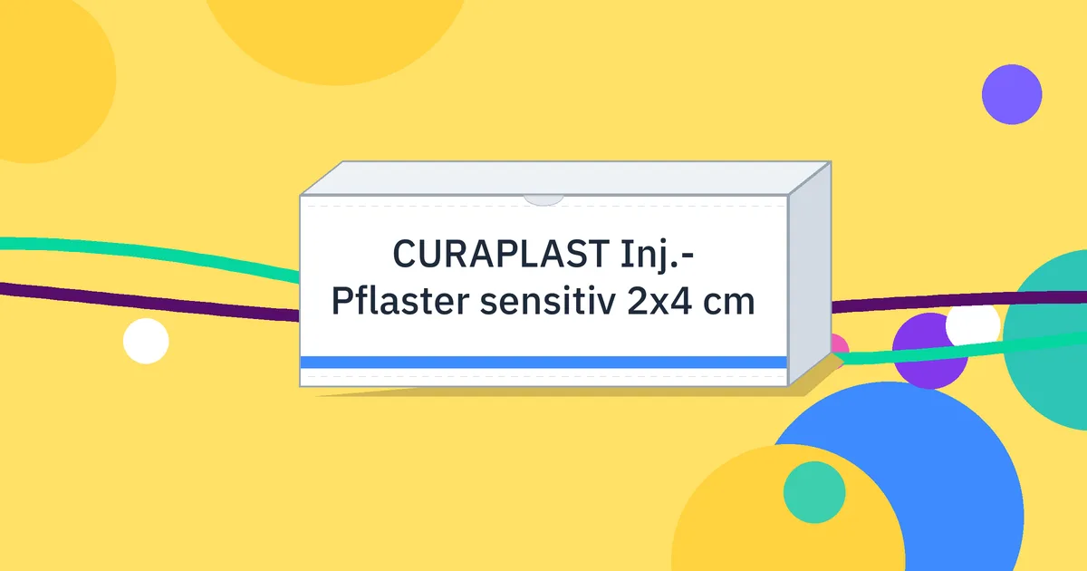 Symbolbild: Packung mit der Aufschrift CURAPLAST Inj.-Pflaster sensitiv 2x4 cm (PZN 18658734) – Verfügbarkeit und Bezug in Apotheken in Frankfurt am Main